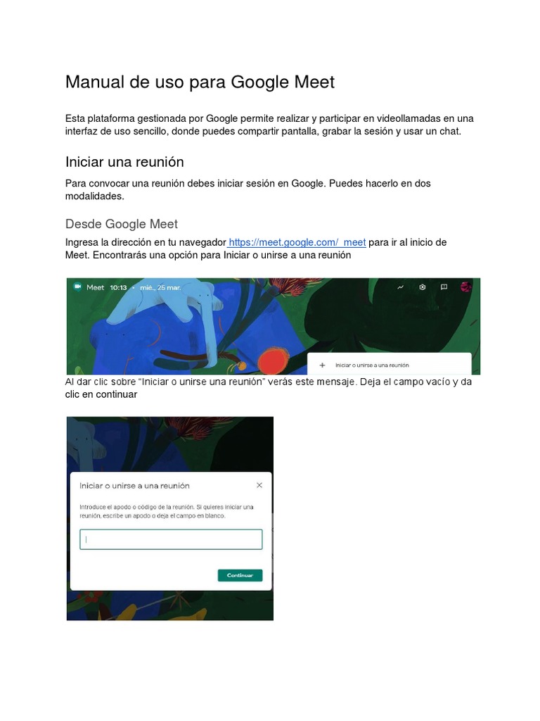 Manual Google Meet | PDF | Chat en linea | Servicios en línea