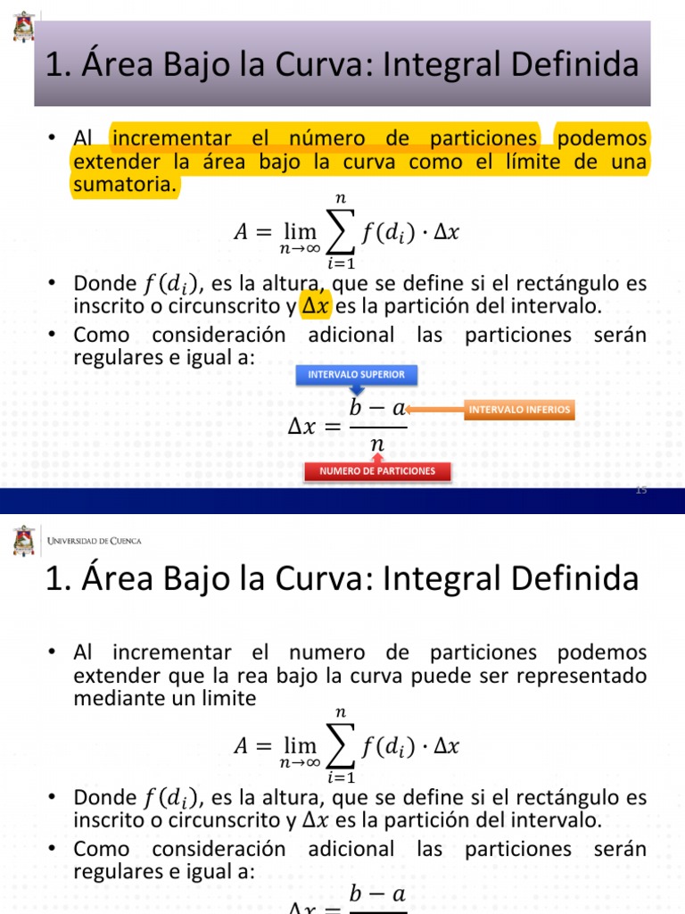 Integral Definida (Área Bajo La Curva) | PDF | Integral | Curva