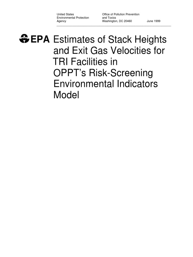 EPA Estimates of Stack Heights | PDF | Air Pollution | Student's T Test