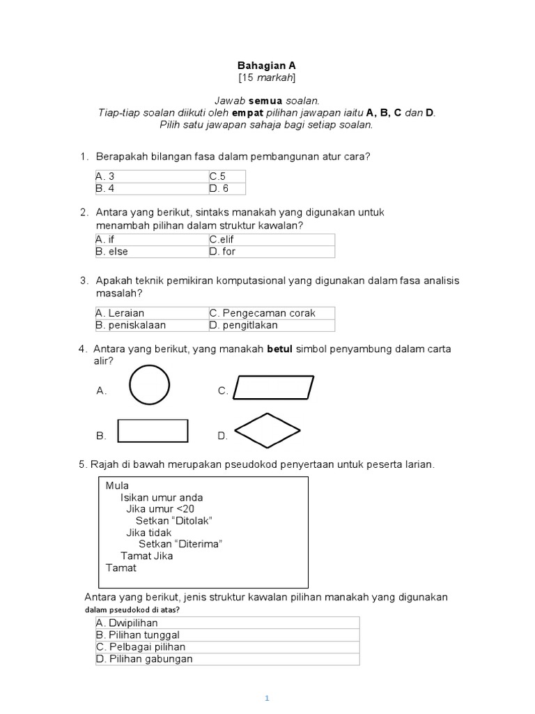 Soalan Akhir Tahun 2020 Ask Tingkatan 3 | PDF