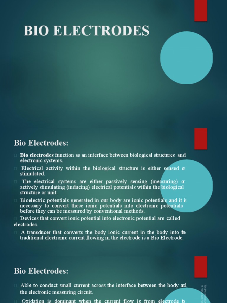 Bioelectrodes | PDF | Membrane Potential | Electrolyte