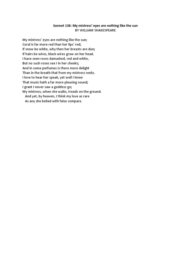 Sonnet 130 Pdf Pdf