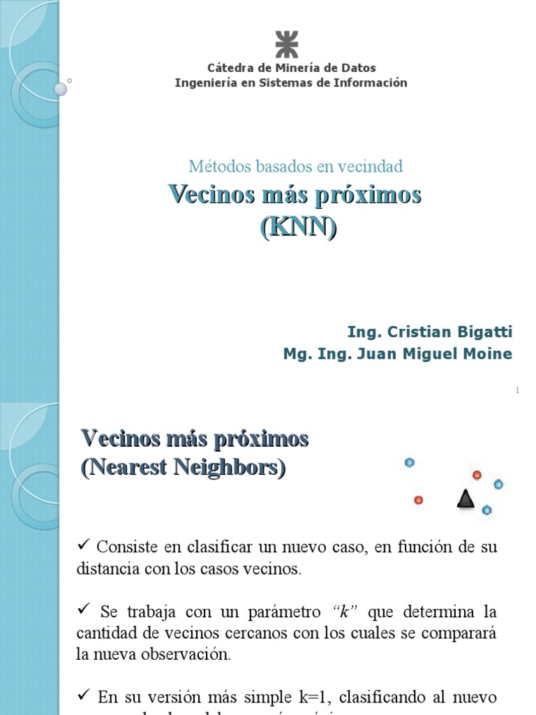 Vecinos Más Próximos (KNN) | PDF | Informática teórica | Algoritmos