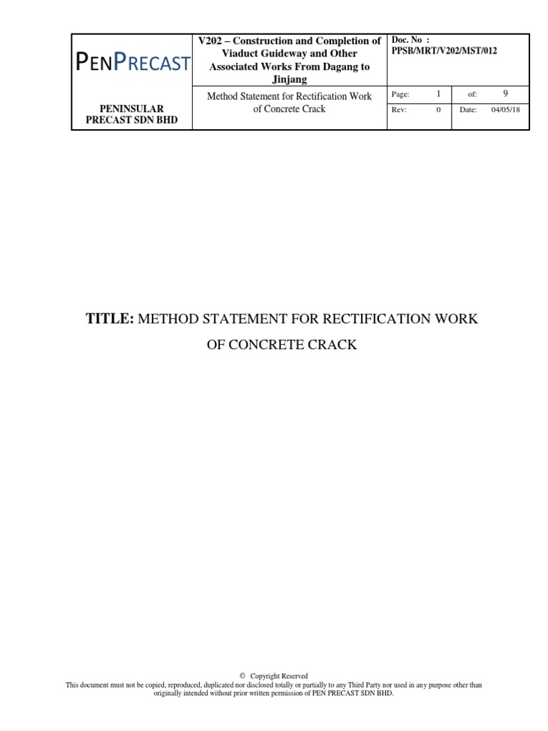 MS For Rectification Work of Concrete Crack | PDF | Mortar (Masonry) | Natural Rubber