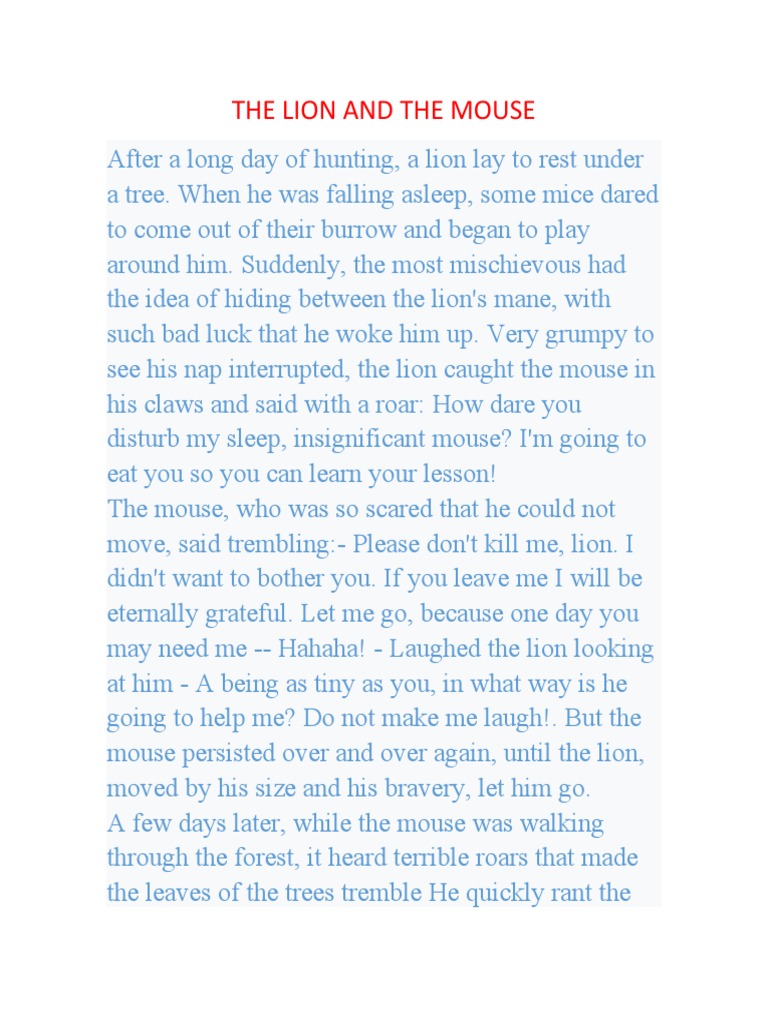 The Lion and The Mouse | PDF