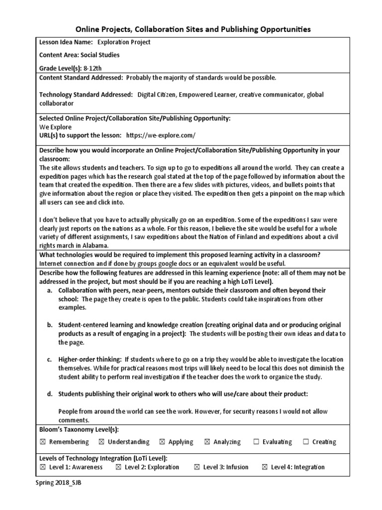 Lesson Plan Template For Online | PDF | Collaboration | Lesson Plan