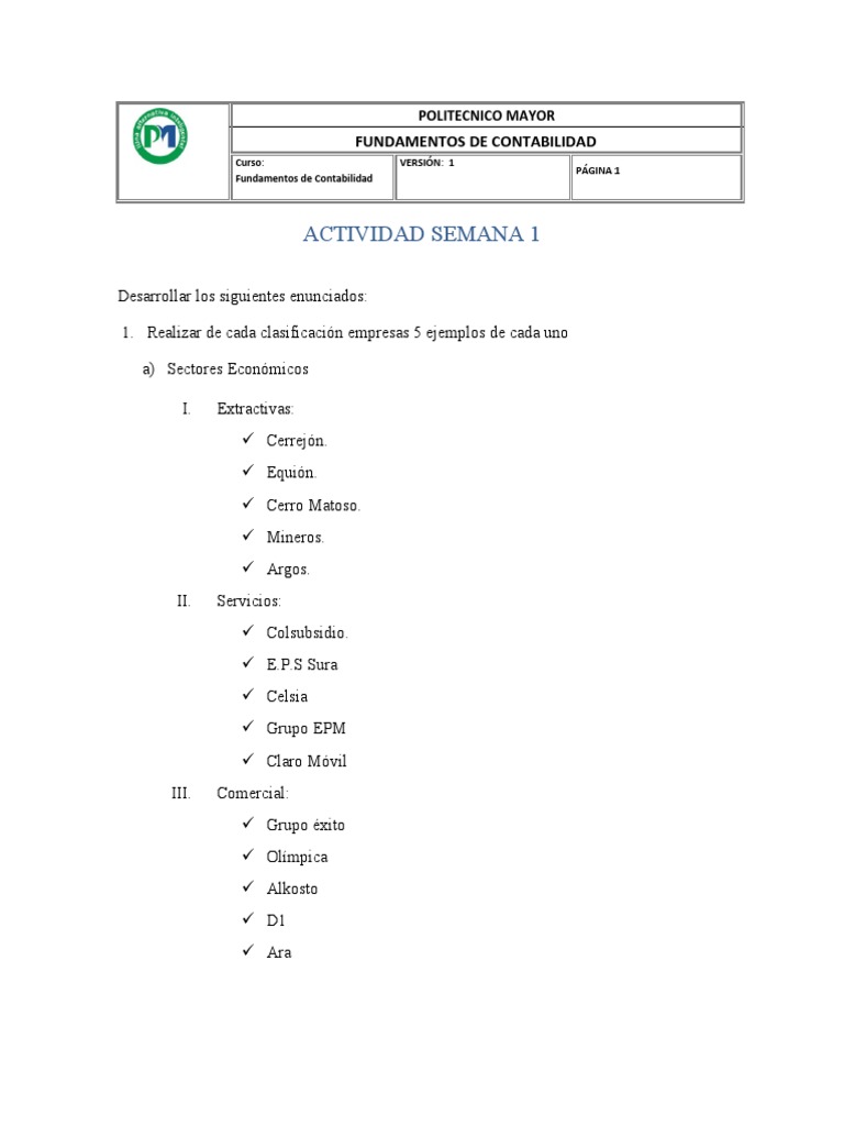 Taller Semana 1 (Autoguardado) | PDF | Contabilidad | Empresas