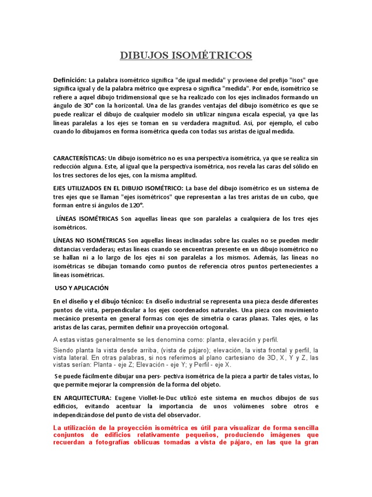 Dibujo Isométrico: Definición y Usos | PDF | Perspectiva (Gráfica ...