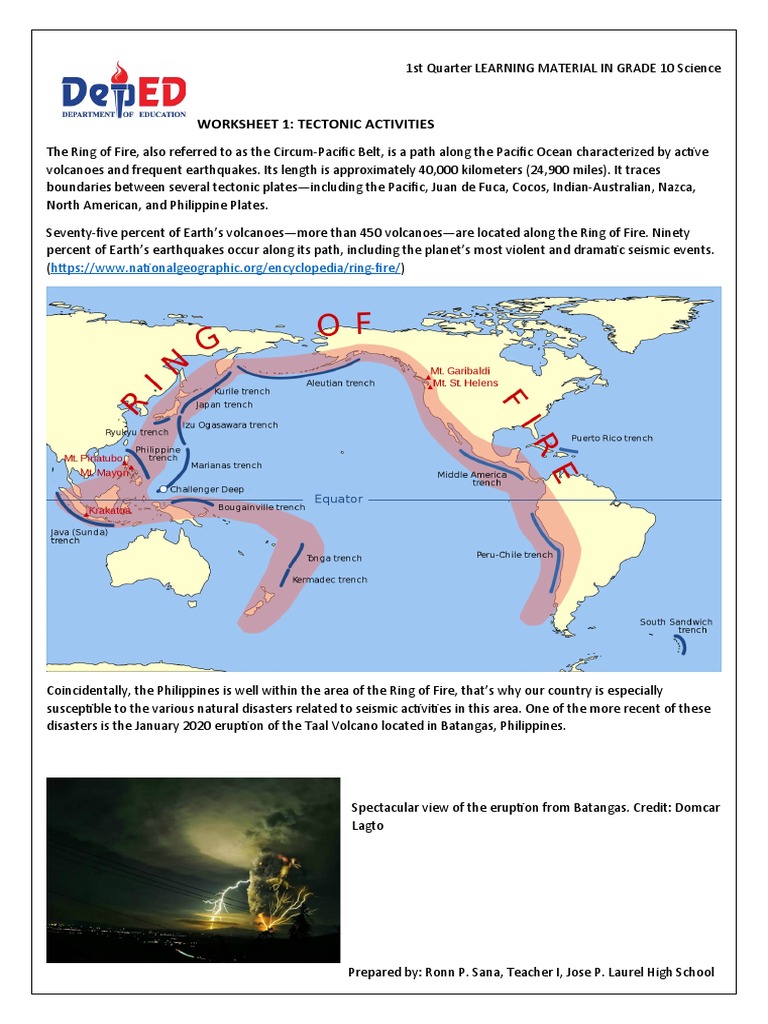 Worksheet 1: Tectonic Activities | PDF | Earthquakes | Volcano