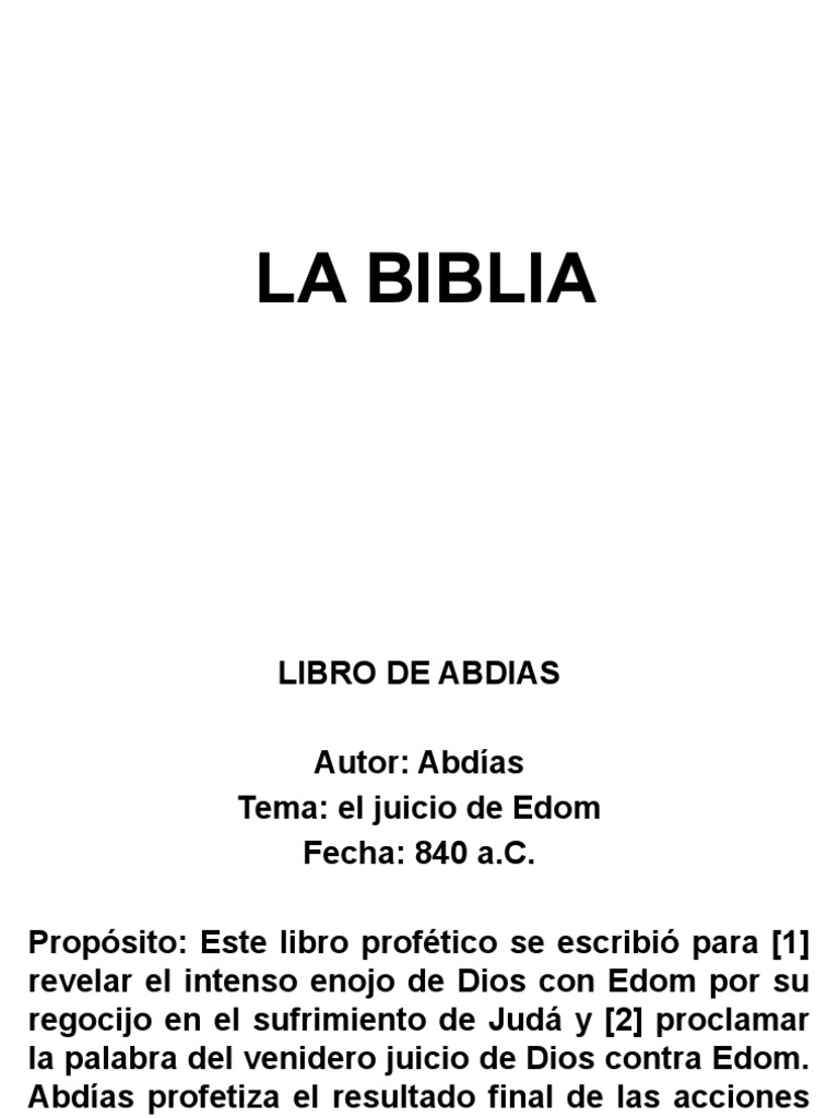 34-LA - BIBLIA-Libro de Abdias | PDF | Libros de reyes | Nabucodonosor Ii