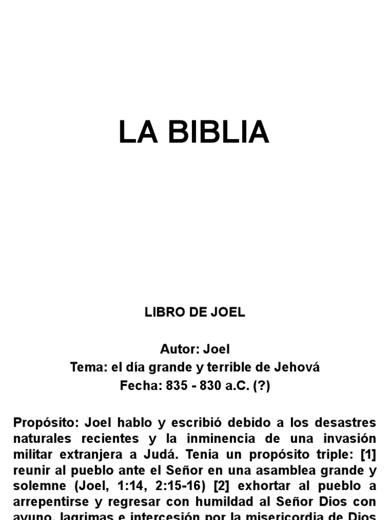 32-LA - BIBLIA-Libro de Joel | PDF | espíritu Santo | Profecía