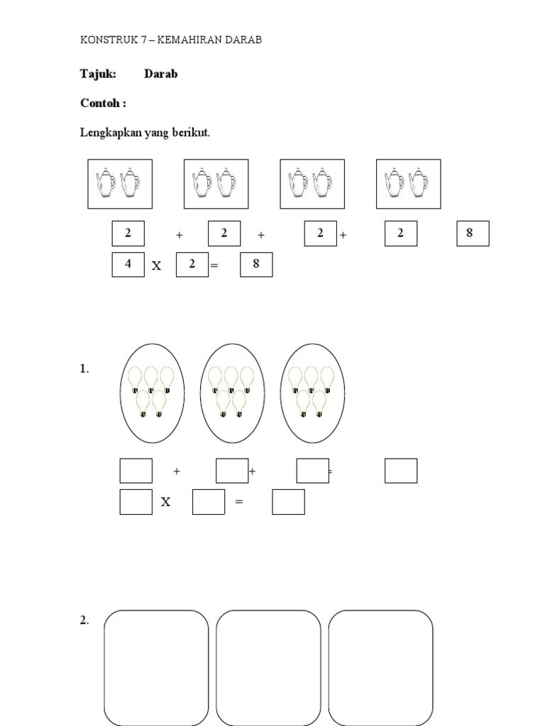 Lengkapkan Yang Berikut.: Tajuk: Darab Contoh | PDF