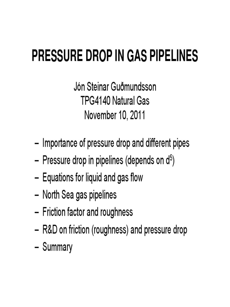 Gas Pipeline Pressure Drop Analysis | PDF | Pipeline Transport | Gases