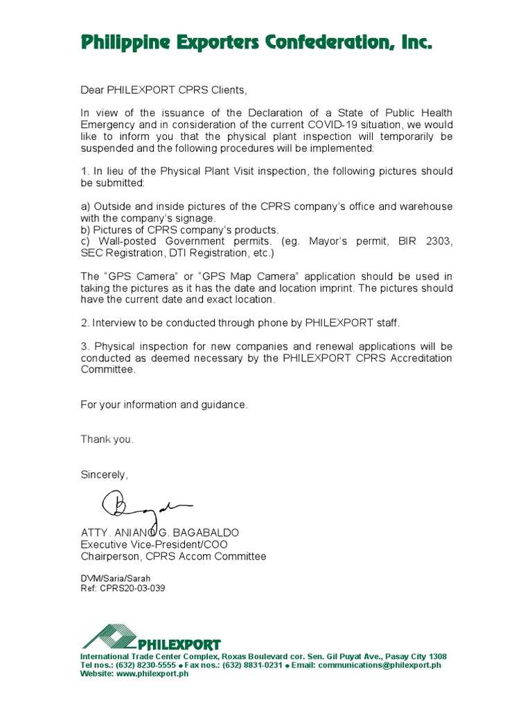 CPRS Inspection Update for Clients | PDF