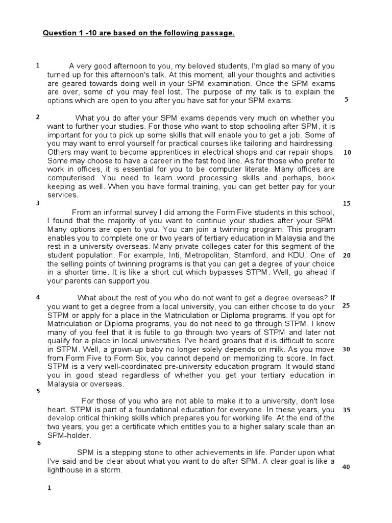 Post-SPM Options: Understanding the Pathways Available to Students ...