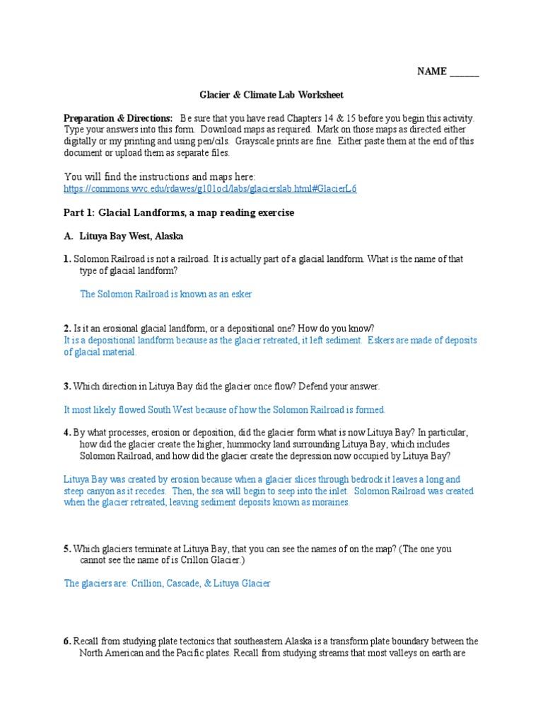 You Will Find The Instructions and Maps Here:: Part 1: Glacial ...