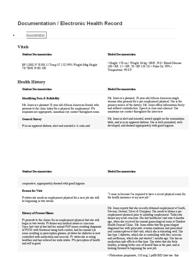 Tina Jones: Comprehensive Health Assessment | PDF | Wellness