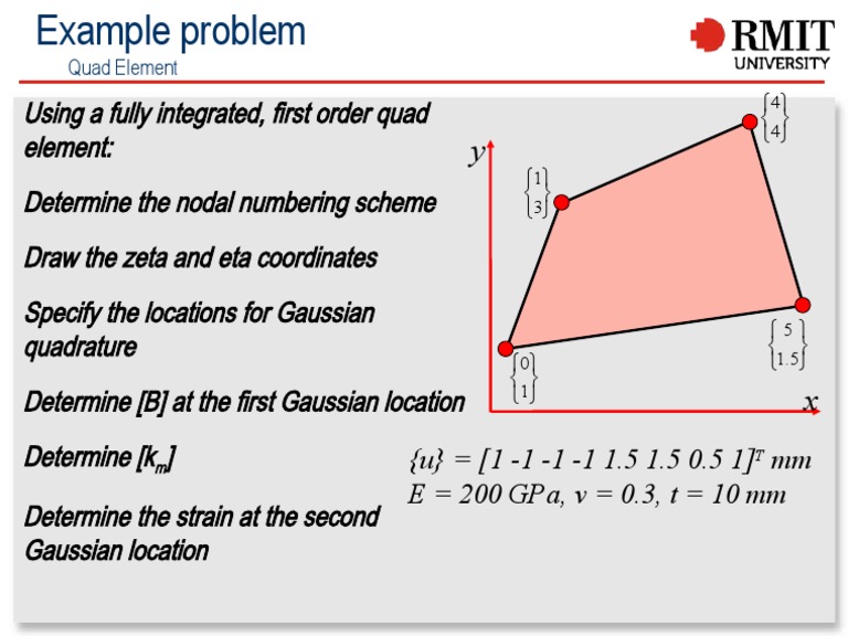 Quad Element Analysis and Gaussian Quadrature | PDF