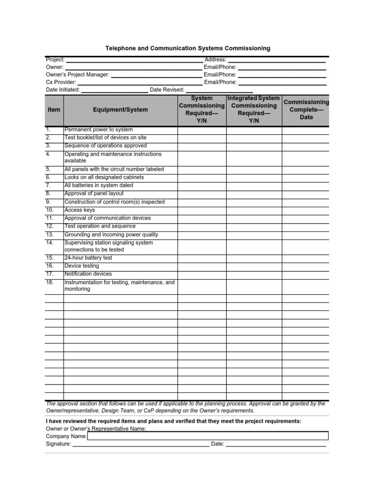 Telephone and Communication Systems Commissioning | PDF | Telephone ...