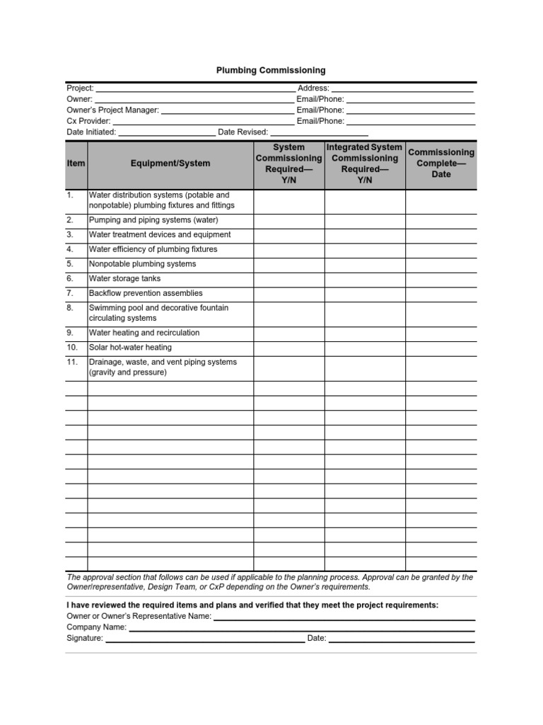 Plumbing Commissioning | PDF | Plumbing | Hydrology