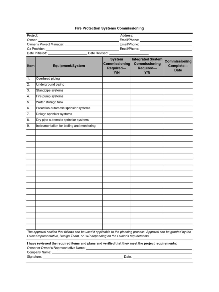 Fire Protection Systems Commissioning | PDF | Fire Sprinkler System