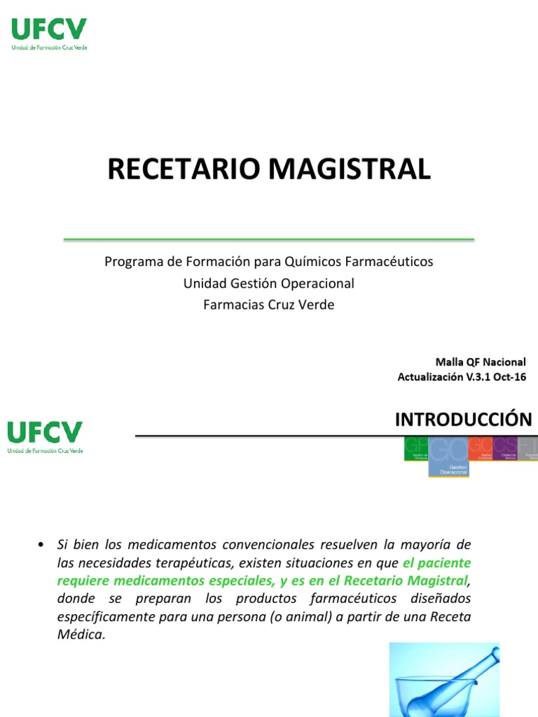 Recetario Magistral: Programa de Formación para Químicos Farmacéuticos ...