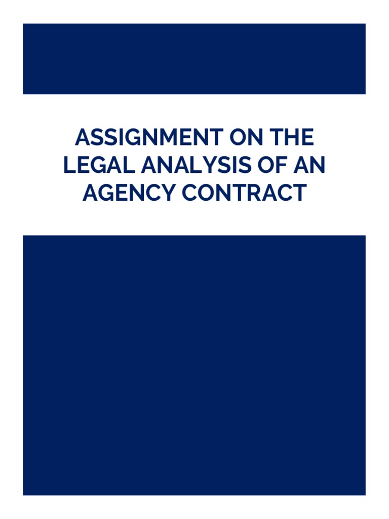 Legal Analysis of An Agency Contract | PDF | Law Of Agency | Indemnity