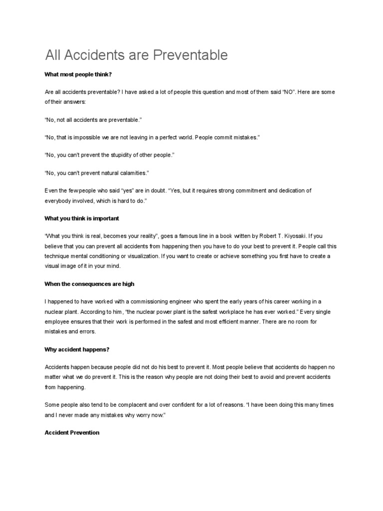 All Accidents Are Preventable | PDF