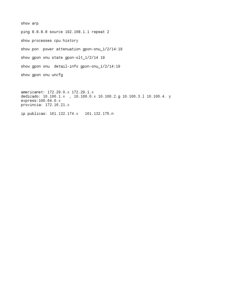 Comando en OLT | PDF