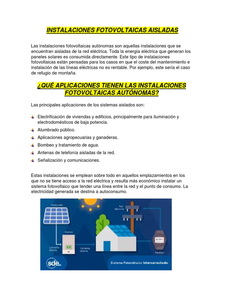 Instalaciones fotovoltaicas aisladas | PDF | Fotovoltaica | Energía solar