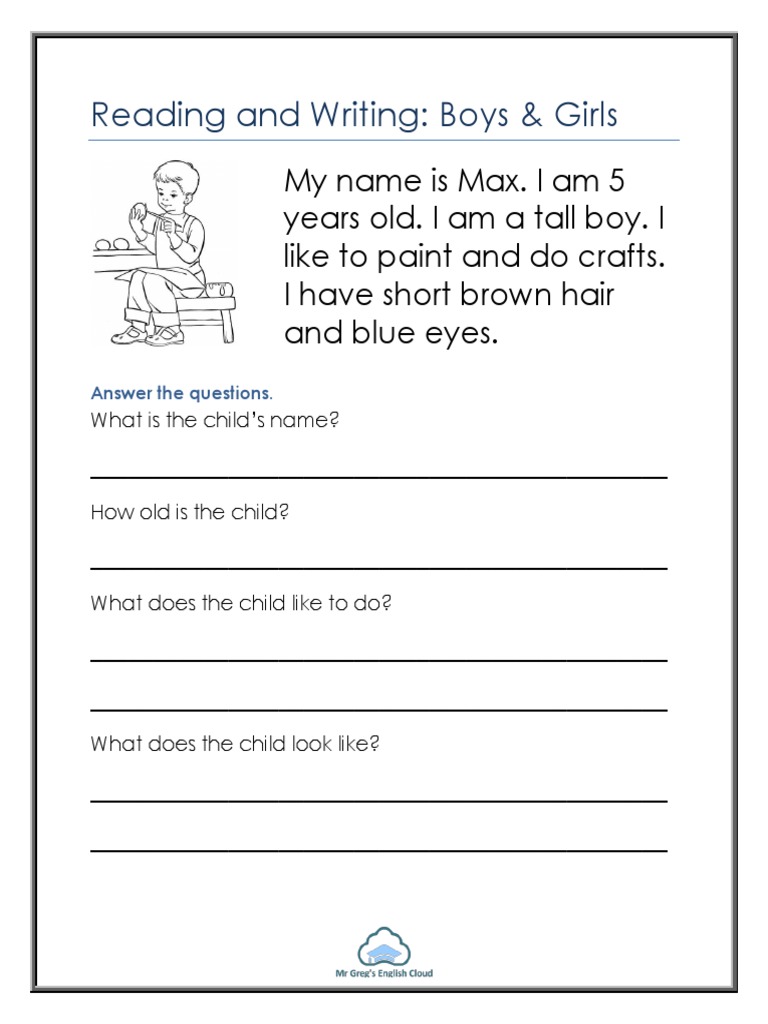 Reading and Writing: Boys & Girls | PDF