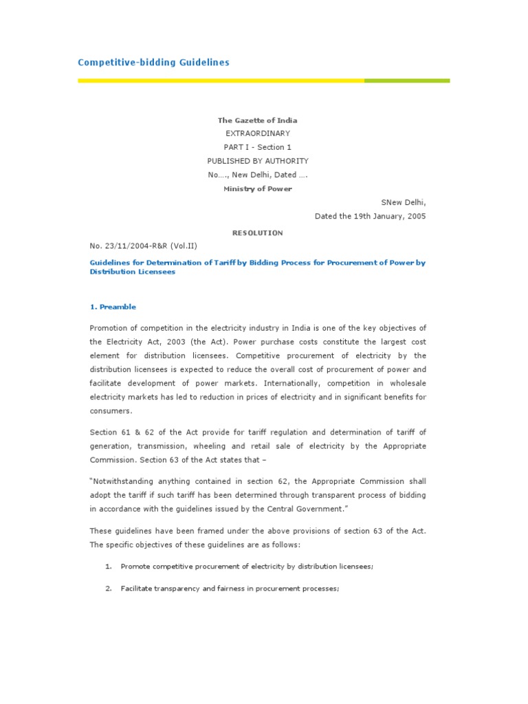 Competitive Bidding Guidelines | PDF | Request For Proposal | Energy ...