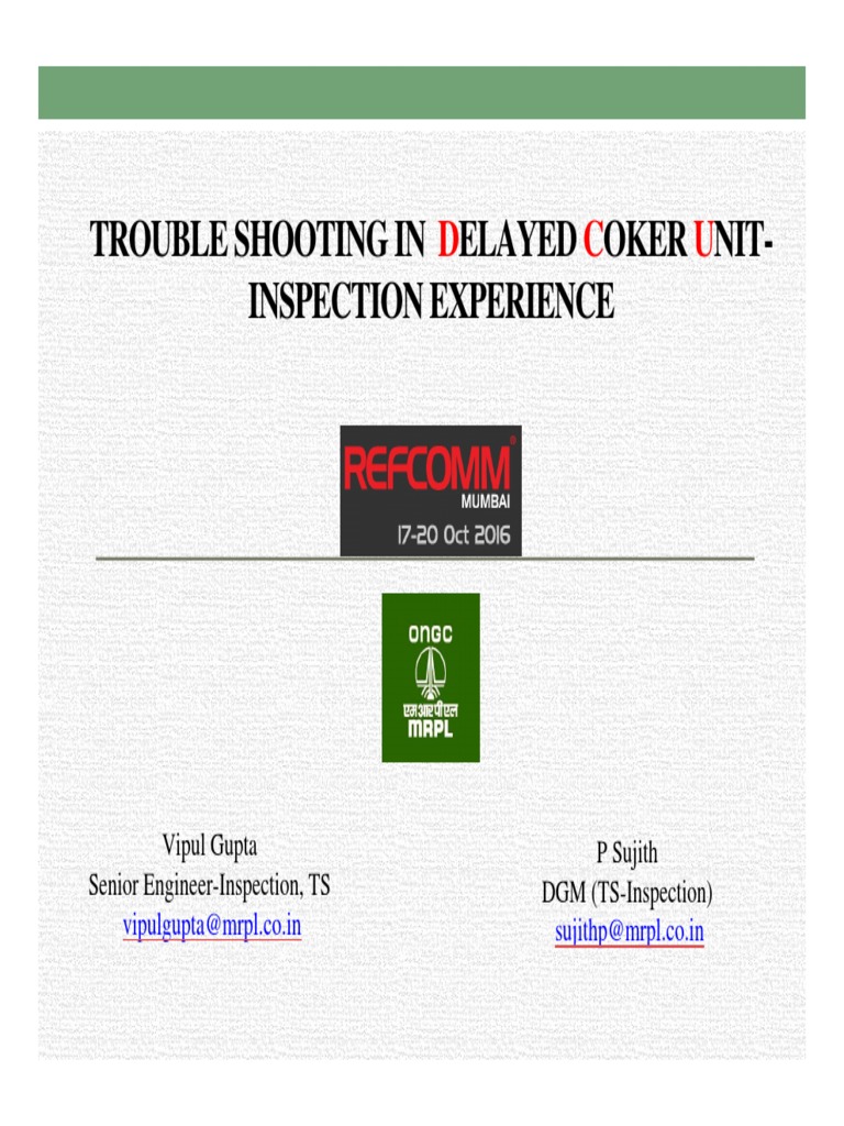 Delayed Coker Unit Troubleshooting Guide | PDF | Welding | Construction