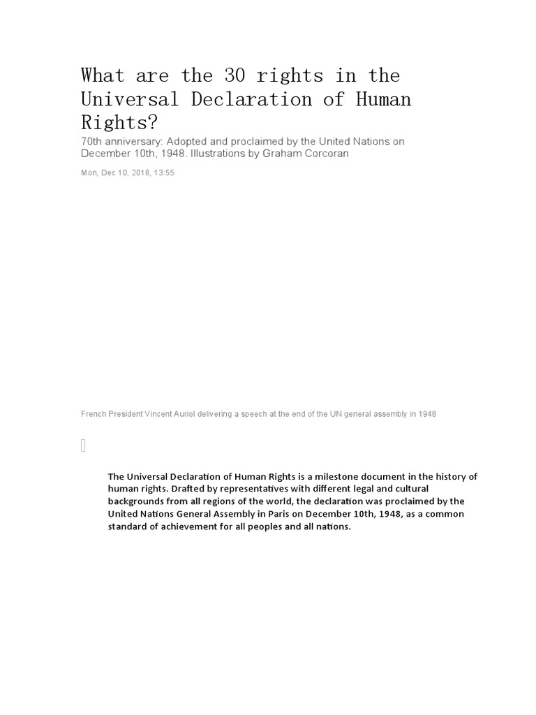 What Are The 30 Rights in The Universal Declaration of Human Rights ...