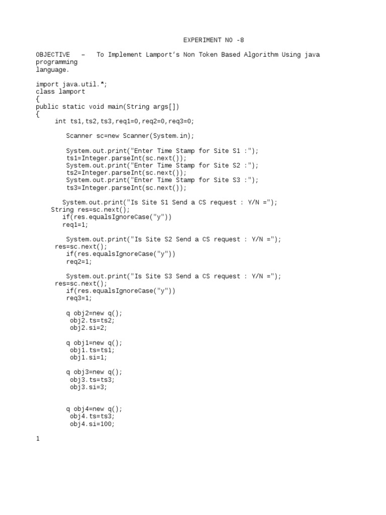 Lamport Java Program | PDF | Computer Programming | Teaching Mathematics