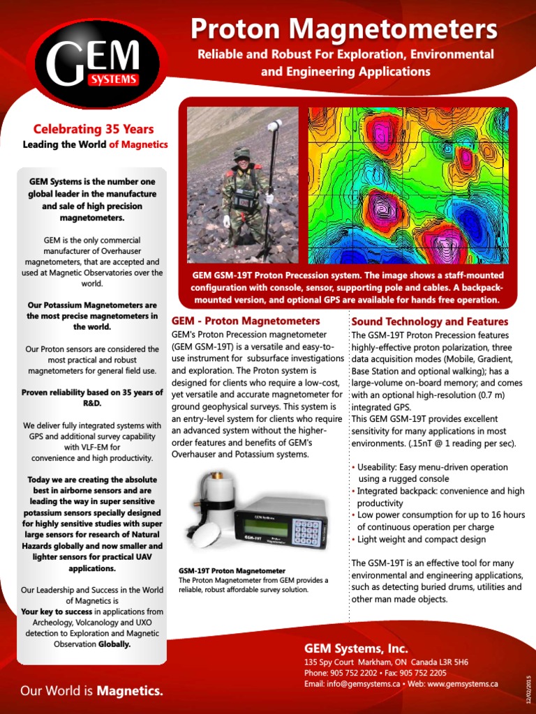 GEM GSM-19T Proton Magnetometer | PDF | Magnetometer | Electronics