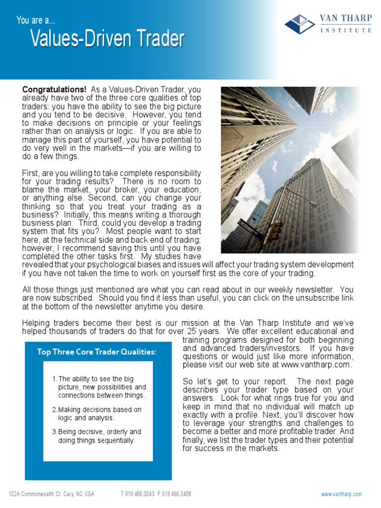 Values Driven Trader Report | PDF