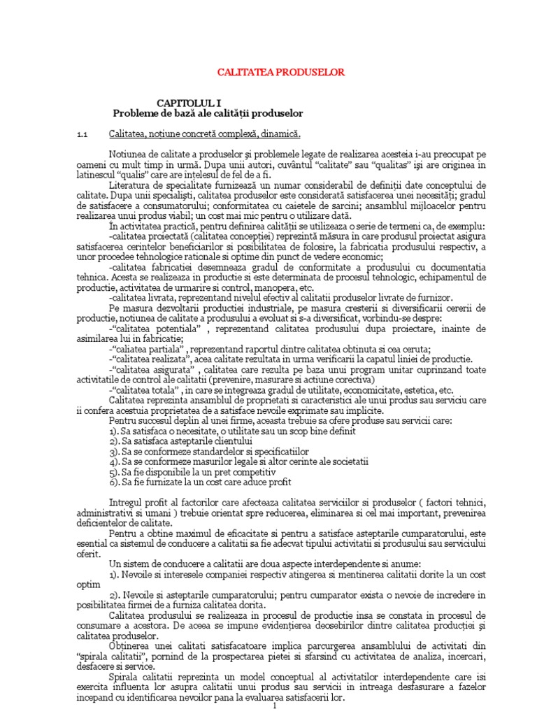 Calitatea Produselor | PDF