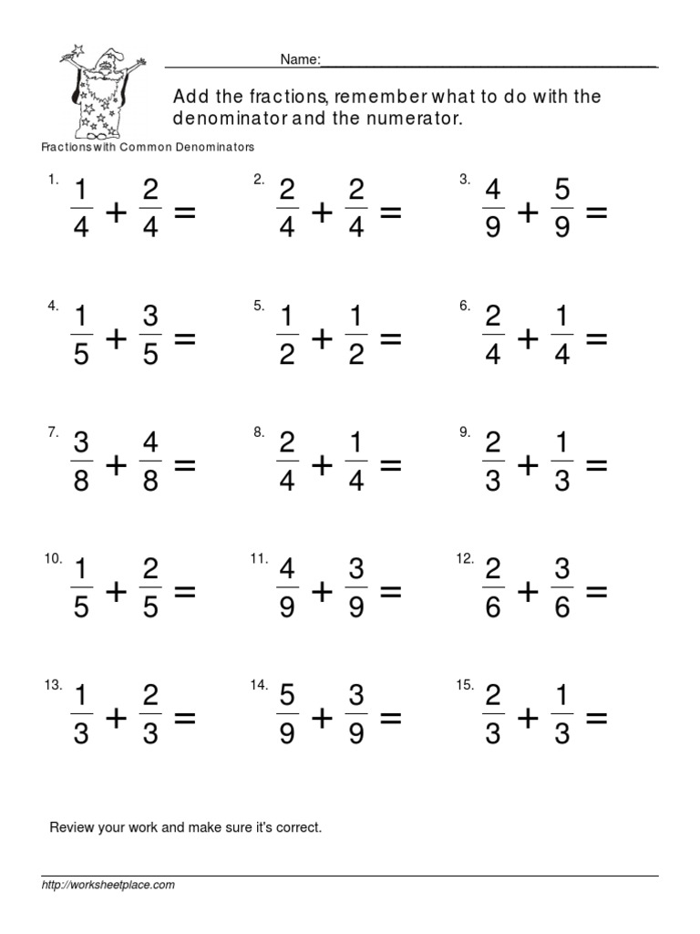Add The Fractions, Remember What To Do With The Denominator and The ...