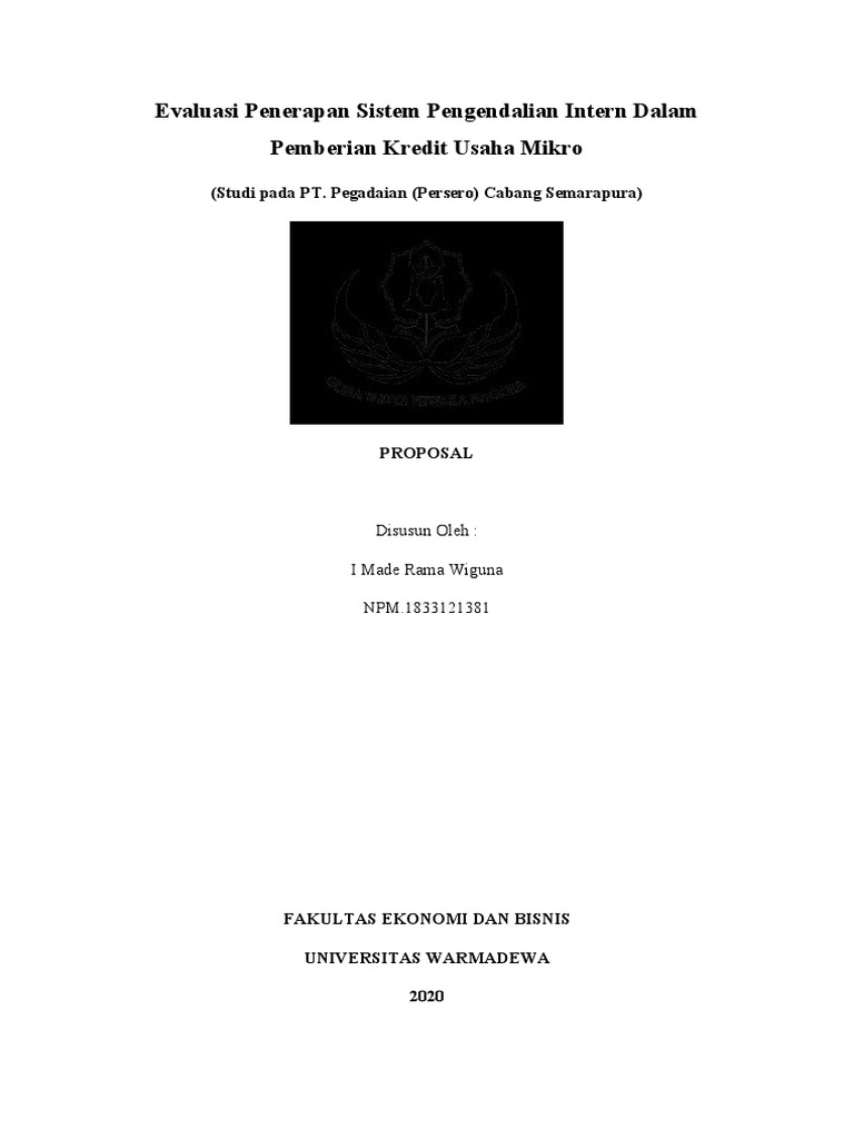 Proposal I Made Rama Wiguna 1833121381 D8 | PDF | Karier & Perkembangan | Bisnis