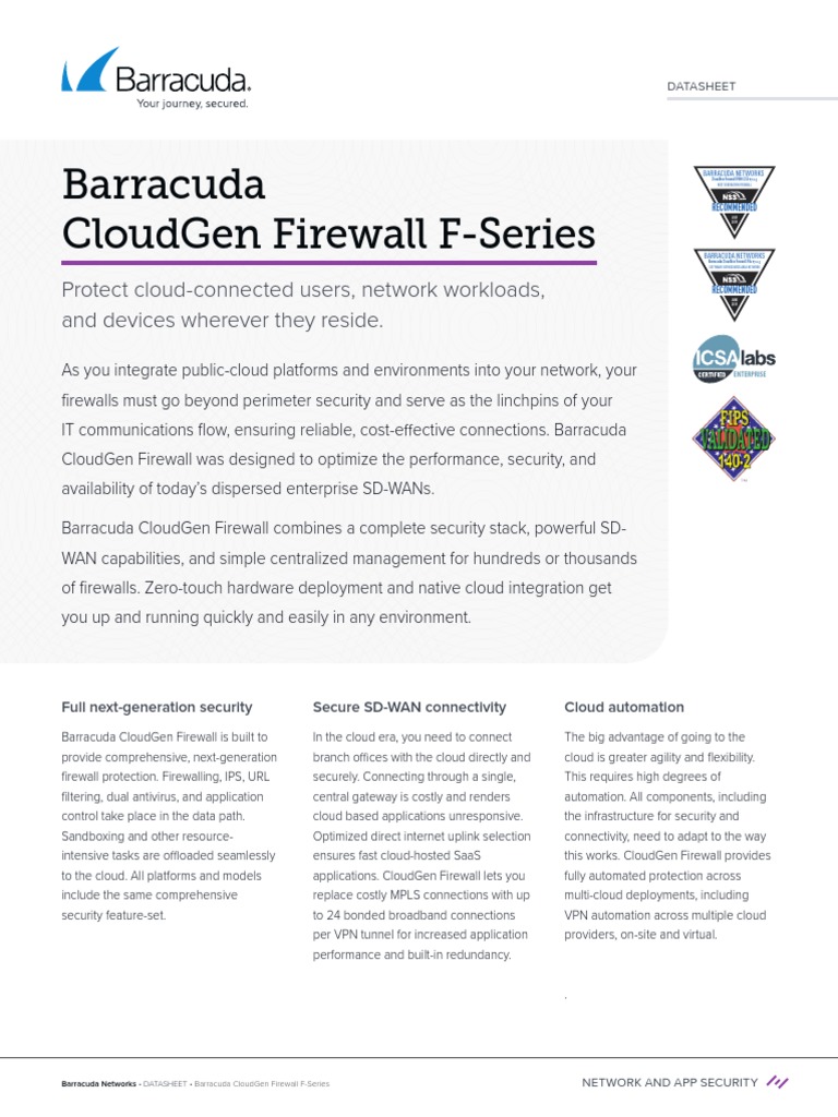 Barracuda Cloudgen Firewall F-Series: Protect Cloud-Connected Users ...