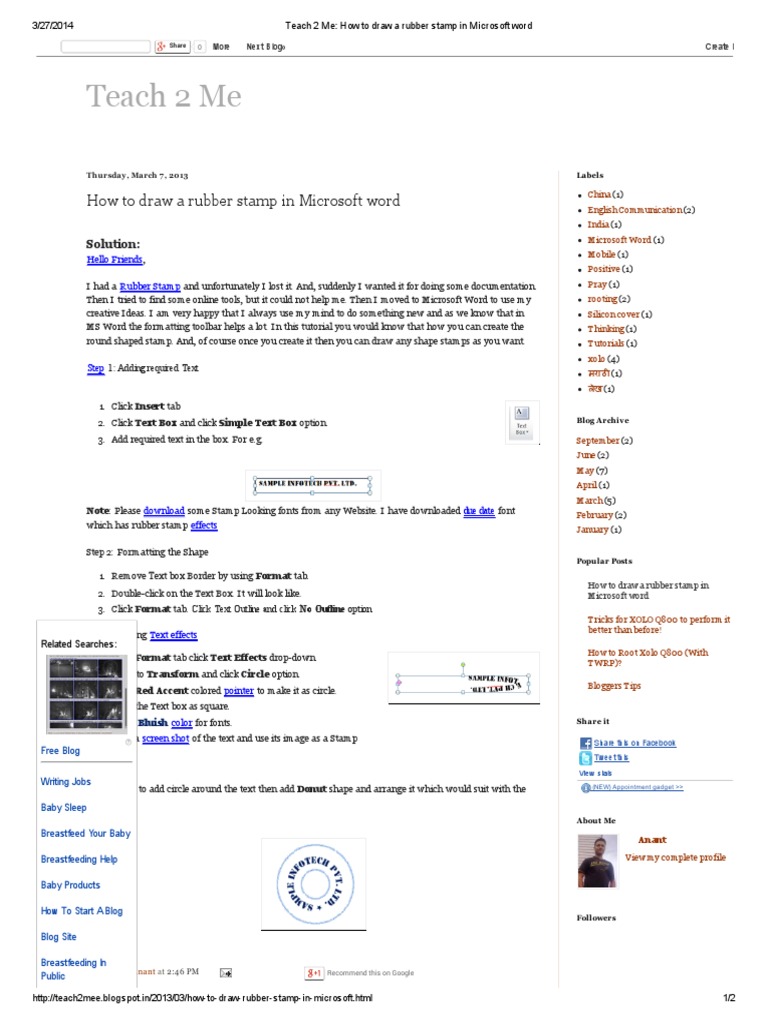 How To Draw A Rubber Stamp in Microsoft Word | Download Free PDF ...