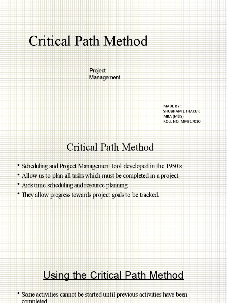 Criticalpathmethod 131115091023 Phpapp01 | PDF | Project Management | Cognitive Science