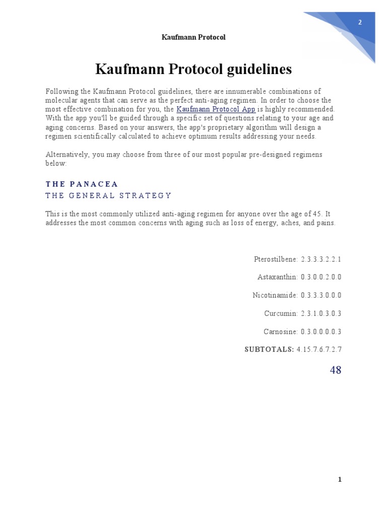 Kaufmann Protocol Guidelines | PDF | Clinical Medicine | Medical Specialties