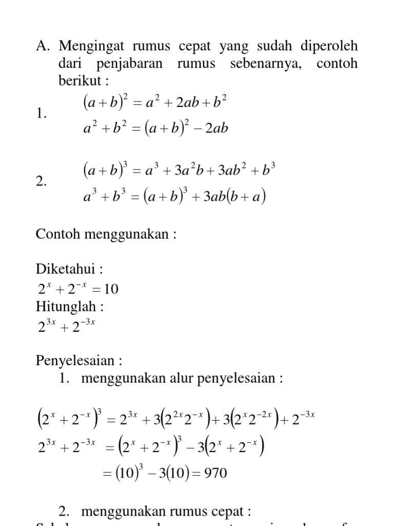 Rumus Cepat | PDF