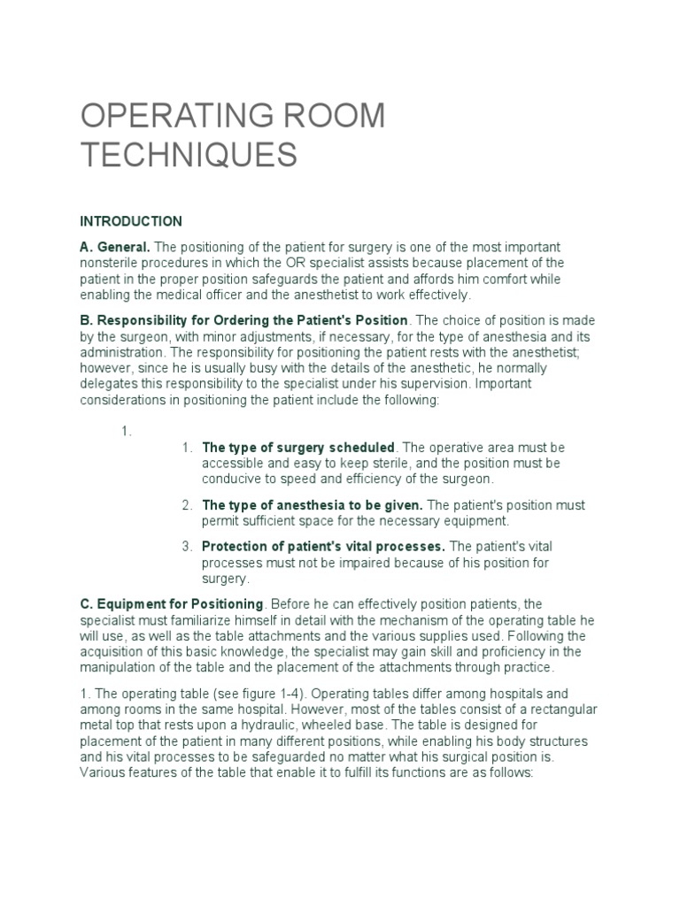 OPERATING ROOM TECHNIQUES NCM 112a | PDF | Surgery | Anesthesia