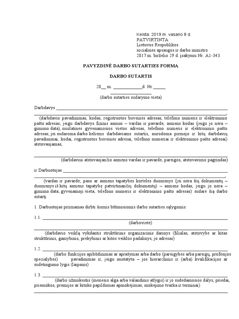 Darbo Sutartis | PDF