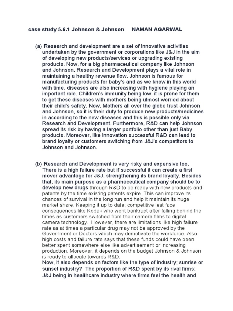Case Study 5.6.1 JOHNSON AND JOHNSON | PDF | Johnson & Johnson ...
