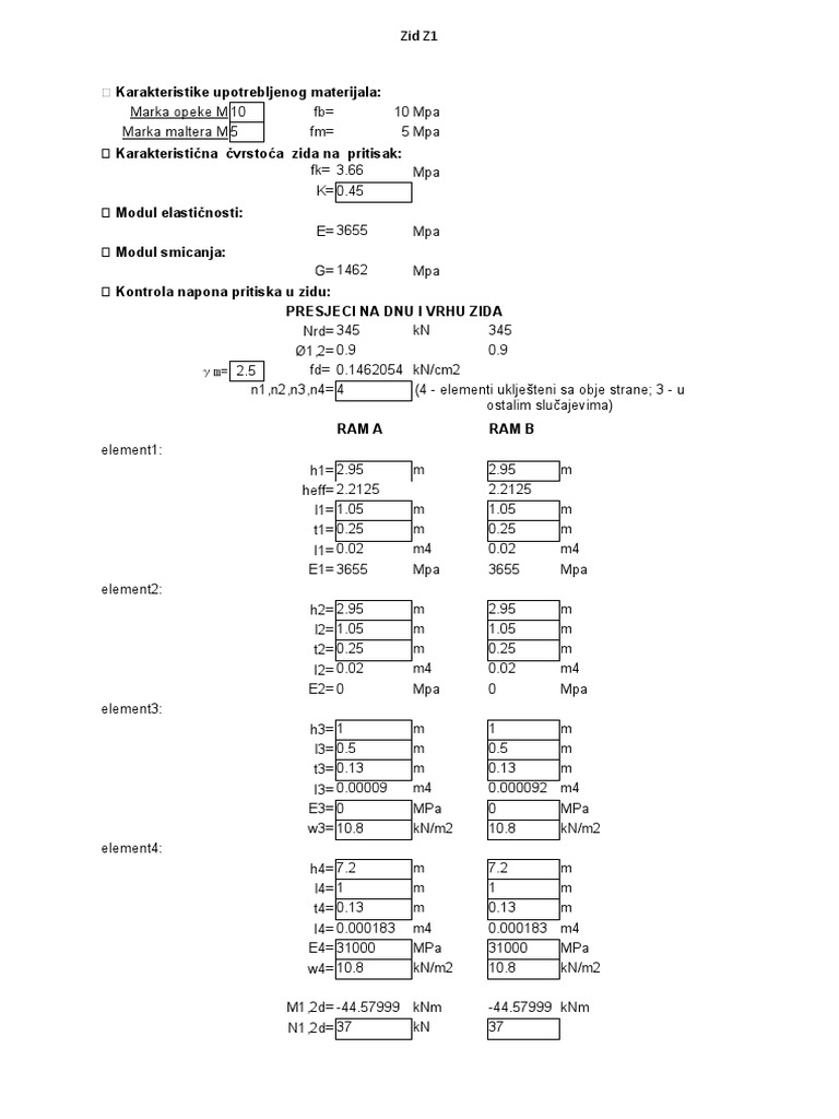 Proracun Zida Po EC6 | PDF