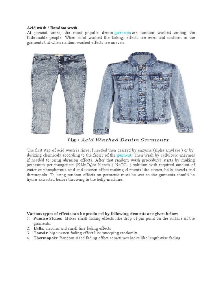 Acid Wash Random Wash Garments Download Free Pdf Chemistry